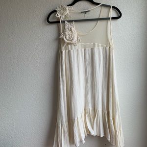 Ryu | Dresses | Ryu Sheer Cream Large Dress | Poshmark